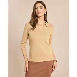 Pfeffinger Pullover mit Kragen und Glanzgarn