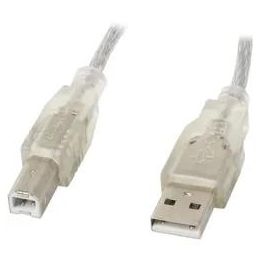 Lanberg USB-A > USB-B 2.0 Kabel Transparent (5 Meter)