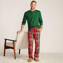 LANDS' END Flanell-Pyjamahose, Herren,  Rot, Baumwolle, by Lands' End