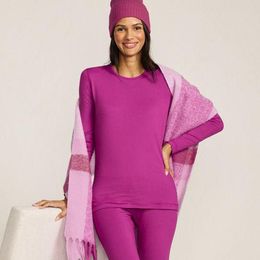 LANDS' END Stretch-THERMASKIN-Oberteil mit Rundhalsausschnitt, Damen,  Pink, Elasthan/Polyester-Mischung, by Lands' End