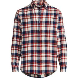LANDS' END Flanellhemd Flagship, Classic Fit, Herren,  Blau, Baumwolle/Baumwoll-Mischung/Polyester-Mischung, by Lands' End