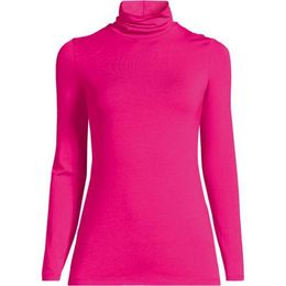 LANDS' END Rollkragenshirt aus Baumwoll/Modalmix, Damen,  Pink, Baumwolle/Elasthan/Baumwolle Modal, by Lands' End