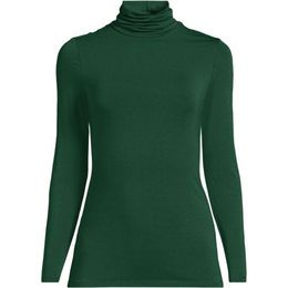 LANDS' END Rollkragenshirt aus Baumwoll/Modalmix, Damen,  Gr&uuml;n, Baumwolle/Elasthan/Baumwolle Modal, by Lands' End