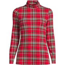 LANDS' END Rollkragenshirt aus Baumwoll/Modalmix, Damen,  Rot, Baumwolle/Elasthan/Baumwolle Modal, by Lands' End