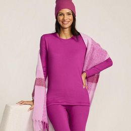 LANDS' END Stretch-THERMASKIN-Oberteil mit Rundhalsausschnitt, Damen,  Pink, Elasthan/Polyester-Mischung, by Lands' End