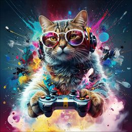 Pro Art Glasbild GAMING CAT