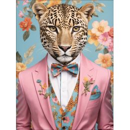 Pro Art Keilrahmenbild LEOPARD IN SUIT