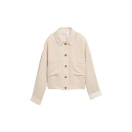 Tom Tailor Damen Oversize Jacke mit Leinenanteil, beige, Uni, Gr. 40