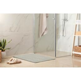 LUXOR living Badematte &raquo;Atlanta, 50x80 cm&laquo; H&ouml;he 10 mm beidseitig nutzbar fu&szlig;bodenheizungsgeeignet Badteppich, Duschvorleger, Uni Farben, saugstark 