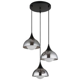 NOWA Pendelleuchte &raquo;EVA&laquo; G9 1 Stk. Glas, Glaskugel opal, H&auml;ngeleuchte, Wohnzimmer, Esstisch schwarz