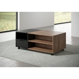 Inosign Couchtisch »Kriens« Eleganter Wohnzimmertisch auf Rollen - Maße (B/T/H) 110/60/44 cm Eiche Kraft Tabak/Schwarz Matt Melamin + Eiche Kraft...