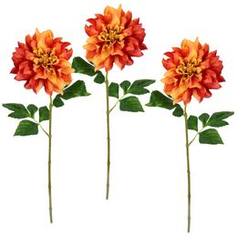 I.GE.A. Kunstblume &raquo;Dahlie&laquo; Einzelblume, Stielblume, 3er Set orange Obermaterial: 90% Polyester, 10% Kunststoff