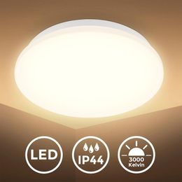 B.K.LICHT LED Deckenleuchte &raquo;BK_DL1581 LED Bad Deckenleuchte mit Mikrowellensensor&laquo; LED-Modul 1 Stk. Warmwei&szlig; 12W 1300Lm 3000K IP44 270x60mm (DxH)...