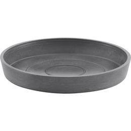 Ecopots Blumentopfuntersetzer &raquo;ROUND SAUCER Grey&laquo; BxTxH: 18x18x2,5 cm grau Kunststoff