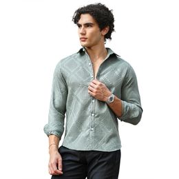 Campus Sutra Button Up Shirt 'Elliott' male Green size S