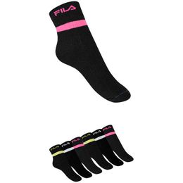 Fila Kurzsocken »JUNIOR GIRL QUARTER SOCKS« 6 Stk. tlg. schlichtes Design mit dezentem Logo, feine Rippenstruktur BLACK 31-34 31-34 Kinderstrümpfe...