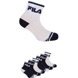 Fila Kurzsocken &raquo;JUNIOR BOY QUARTER SOCKS&laquo; 6 Stk. tlg. mit verst&auml;rkter Ferse und Spitze WHITE NAVY 23-26 23-26 Kindersocken von Fila