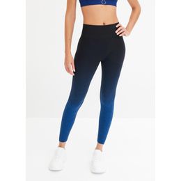 bonprix Seamless Sport-Leggings mit Farbverlauf schnelltrocknend, blau