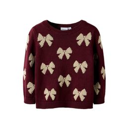 name it Pullover 'NMFREKKA' Mädchen Größe 110 ecru / weinrot