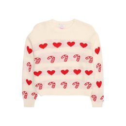 Vero Moda Girl Pullover 'VMCANDYHEARTS' M&auml;dchen Gr&ouml;&szlig;e 158/164 feuerrot / wei&szlig;