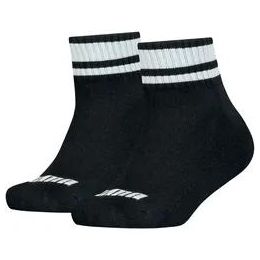 Kurzsocken Puma "Puma KIDS CLYDE CUSHIONED QUARTER 2P", Herren, Gr. 39-42, schwarz, Baumwollmischung, gestreift, elastisch, Socken, mit gestreiften B&uuml;ndchen