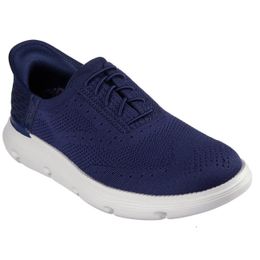 Slip-On Sneaker Skechers "GARZA-PALMA", Herren, Gr. 40, blau (navy), Textil, Schuhe, Budapester, Slipper, Business Schuh in veganer Verarbeitung