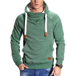Kapuzensweatshirt behype "JULES", Herren, Gr. S, grün, 70% Baumwolle, 30% Polyester, unifarben, normal, Sweatshirts, mit hohem Kragen