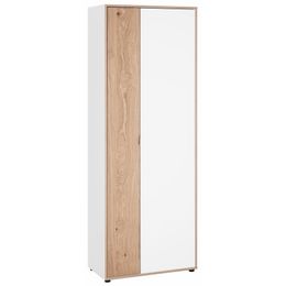 Aktenschrank VOGL M&Ouml;BELFABRIK "Trelle", wei&szlig; (wei&szlig; matt, eiche furniert), B:67cm H:186cm T:35cm, Schr&auml;nke