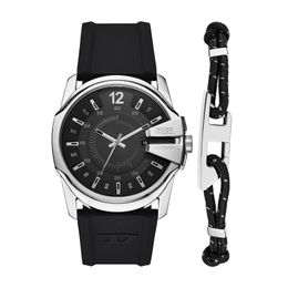 Quarzuhr Diesel "MASTER CHIEF", schwarz, Armbanduhren, Herren, Armbanduhr, Herrenuhr, Silikonarmband, Ideal auch als Geschenk, analog