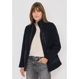 Fellimitatjacke Cecil, Damen, Gr. XXL (46), schwarz navy blau, Stoff, Obermaterial: 100% Polyester; Softshell: 100% Polyester; Futter: 100% Polyester, unifarben, normal normal, hoch geschlossener Ausschnitt, Bündchen, Jacken, mit Stehkragen