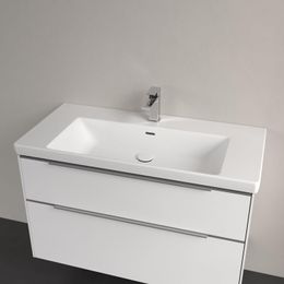 Villeroy & Boch Villeroy & Boch Subway 3.0 Schrankwaschtisch 100 cm, mit 1 Hahnloch, mit Überlauf