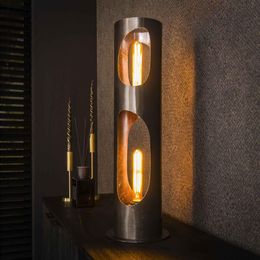 hofstein Pocinho Tischleuchte Schwarz, 2-flammig