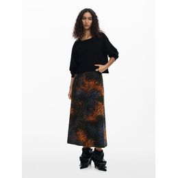 Desigual Kleid Damen Größe 38 nachtblau / dunkelorange / schwarz Winterkleid