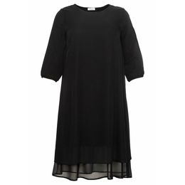 sheego Kleid Damen Größe 54 schwarz Winterkleid