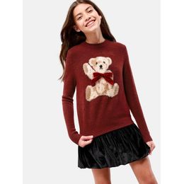 Lipsy Pullover 'Christmas' M&auml;dchen Gr&ouml;&szlig;e 168 beige / weinrot