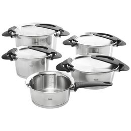 Fissler Kochtopfset Intensa, Silber, Metall, 5-teilig, 16 cm,20 cm,16 cm, rund, Messskala, rostfrei, breiter Sch&uuml;ttrand, Abgie&szlig;funktion, Kochen, T&ouml;pfe, Topfsets