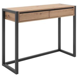 Mid.you Konsolentisch, Anthrazit, Eiche, Holzwerkstoff, 2 Schublade(n) Schubladen, 35x75x100 cm, Wohnzimmer, Wohnzimmertische, Konsolentische