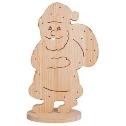 N&auml;ve N&Auml;VE LED Dekoobjekt "Santa, Weihnachtsdeko aus Holz", beige (natur), H: 80cm, 1 Stk., Leuchten, Holz-Stehleuchte, H&ouml;he ca. 80 cm, Batteriebetrieben