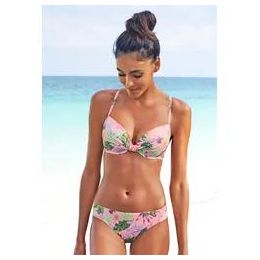 B&uuml;gel-Bikini-Top s.Oliver "Azalea", Gr. 42, Cup D, rosa (rosa, bedruckt), Microfaser, Microfaser, Recycling-Polyamid, floral, Bikini-Oberteile, im tropischen Druck