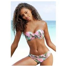 B&uuml;gel-Bandeau-Bikini-Top s.Oliver "Azalea", Gr. 42, Cup D, rosa (rose, bedruckt), Microfaser, Microfaser, Recycling-Polyamid, floral, Bikini-Oberteile, im tropischen Druck
