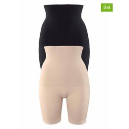 Petit Fleur 2er-Set: Shape-Hosen in Beige/ Schwarz - 60% | Größe 40 | Damen-dessous