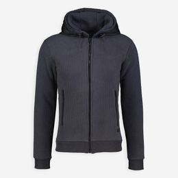 INDICODE Dunkelgraue gerippte Barton Kapuzenjacke aus Fleece