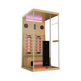 Artsauna Infrarotkabine / W&auml;rmekabine G&ouml;teborg 90 x 90 x 190 f&uuml;r 1 Person mit Vollspektrumstrahlern & Hemlockholz