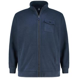 Gro&szlig;e Gr&ouml;&szlig;en Lerros Sweatjacke aus Baumwollmischung Farbe blau Gr&ouml;&szlig;e: 5XL