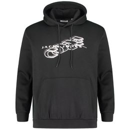 Jack & Jones Herren Gro&szlig;e Gr&ouml;&szlig;en | Jack&Jones Hoodie mit Label-Print Farbe schwarz Gr&ouml;&szlig;e: 5XL