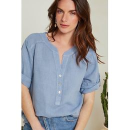 Le Monde du Lin Leinen-Bluse in Blau - 73% | Gr&ouml;&szlig;e 36/38 | Damen-blusen
