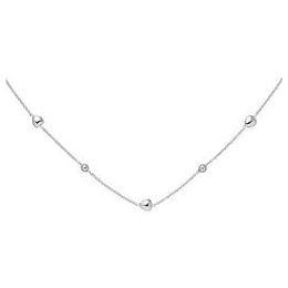 Collier Jobo "Herz Kugel", silber (silber 925), Halsketten, Damen, Silber 925 (Sterlingsilber), L: 45, Collier, 925 Silber 45 cm