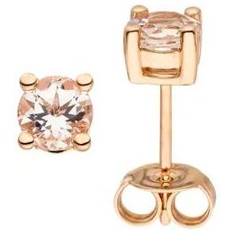 Paar Ohrstecker Jobo, rosa (ros&eacute;gold 585), Ohrringe, Damen, Ros&eacute;gold 585, 585 Ros&eacute;gold mit Morganit