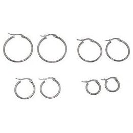 Creolen-Set Firetti "Multipack Schmuck Geschenk Ohrschmuck Ohrringe", silber (silberfarben), Ohrringe, Damen, Edelstahl, Made in Germany