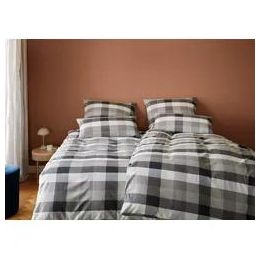 Bettw&auml;sche Elegante "Hamilton", kiesel, B/L: 135cm x 200cm, 1 Stk., 1 Stk., Flanell, B/L: 80cm x 80cm, 2 Stk., Flanell, Obermaterial: 100% Baumwolle, Bettw&auml;sche, Bettw&auml;sche, angenehmes Hautgef&uuml;hl